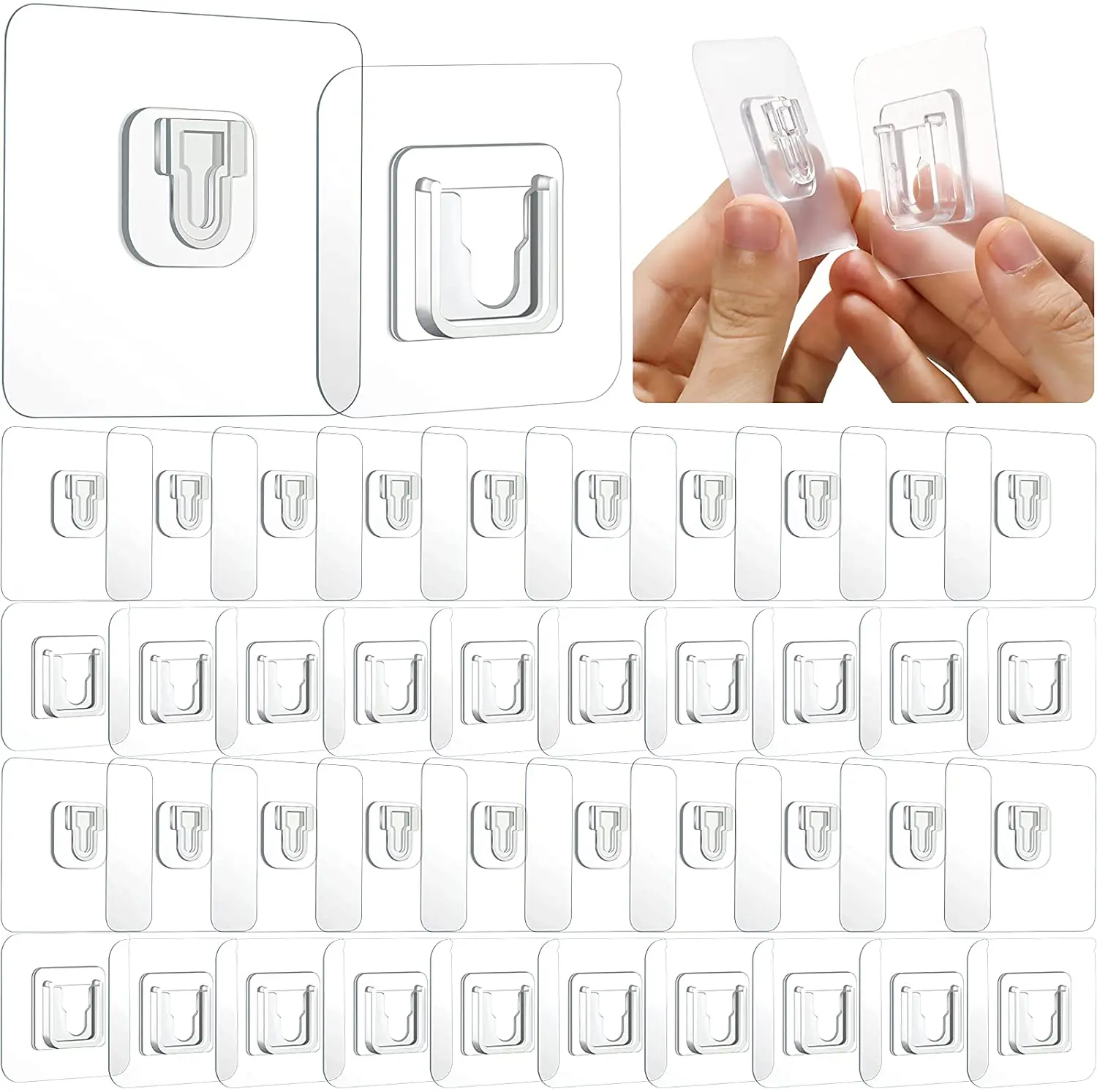 5/10/20 Pack Double Sided Adhesive Wall Mount Hooks Holder for Socket ...