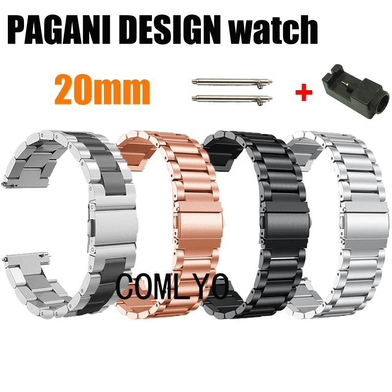 For-PAGANI-DESIGN-Watch-Strap-Stainless-steel-wristband-Bands-Metal ...