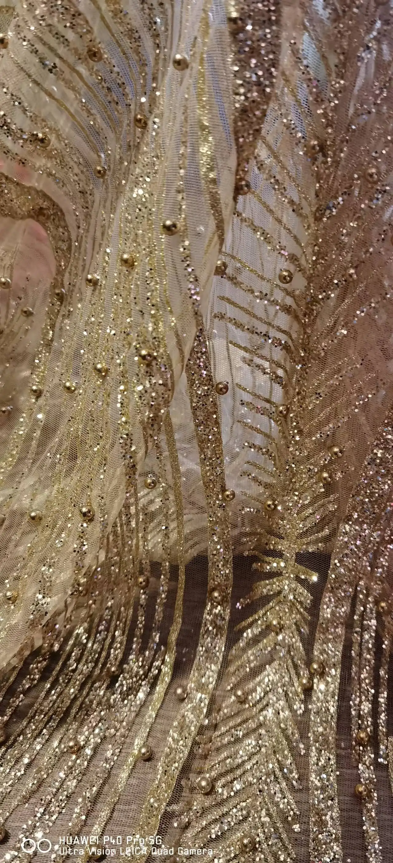 Tela-de-encaje-africano-brillante-con-cuentas-Material-de-tul-bordado ...