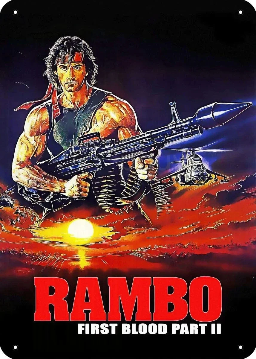 Rambo-II-Movie-Metal-Tin-Sign-Wall-Decoration-Metal-Poster-Plaque-Bar ...