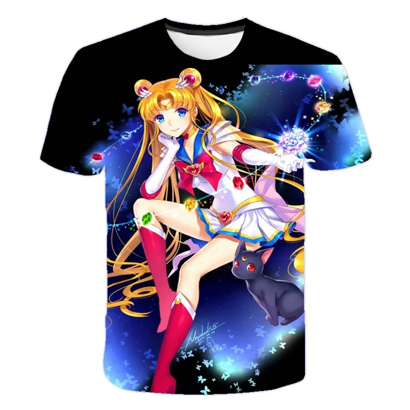 Camiseta-gr-fica-3D-anime-Sailor-Moon-manga-curta-para-adolescentes ...
