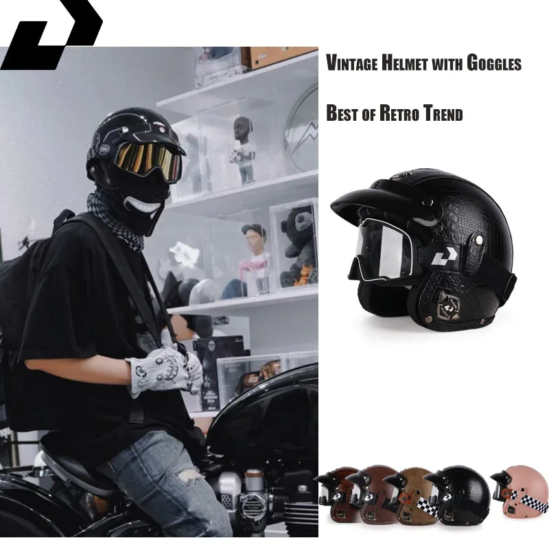 3-4-open-face-Motorcycle-helemt-Vintage-Motorcycle-Headgear-Casque ...