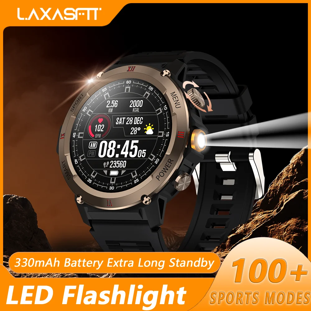 LAXASFIT Smart Watch IP68 Waterproof Bluetooth Talking Health Monitor ...