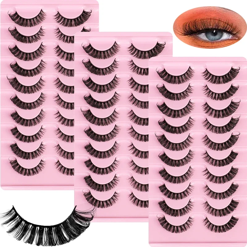 30Pairs-3pack-Lashes-DD-Curl-Russian-Lashes-3D-Fake-Eyelashes-Reusable ...