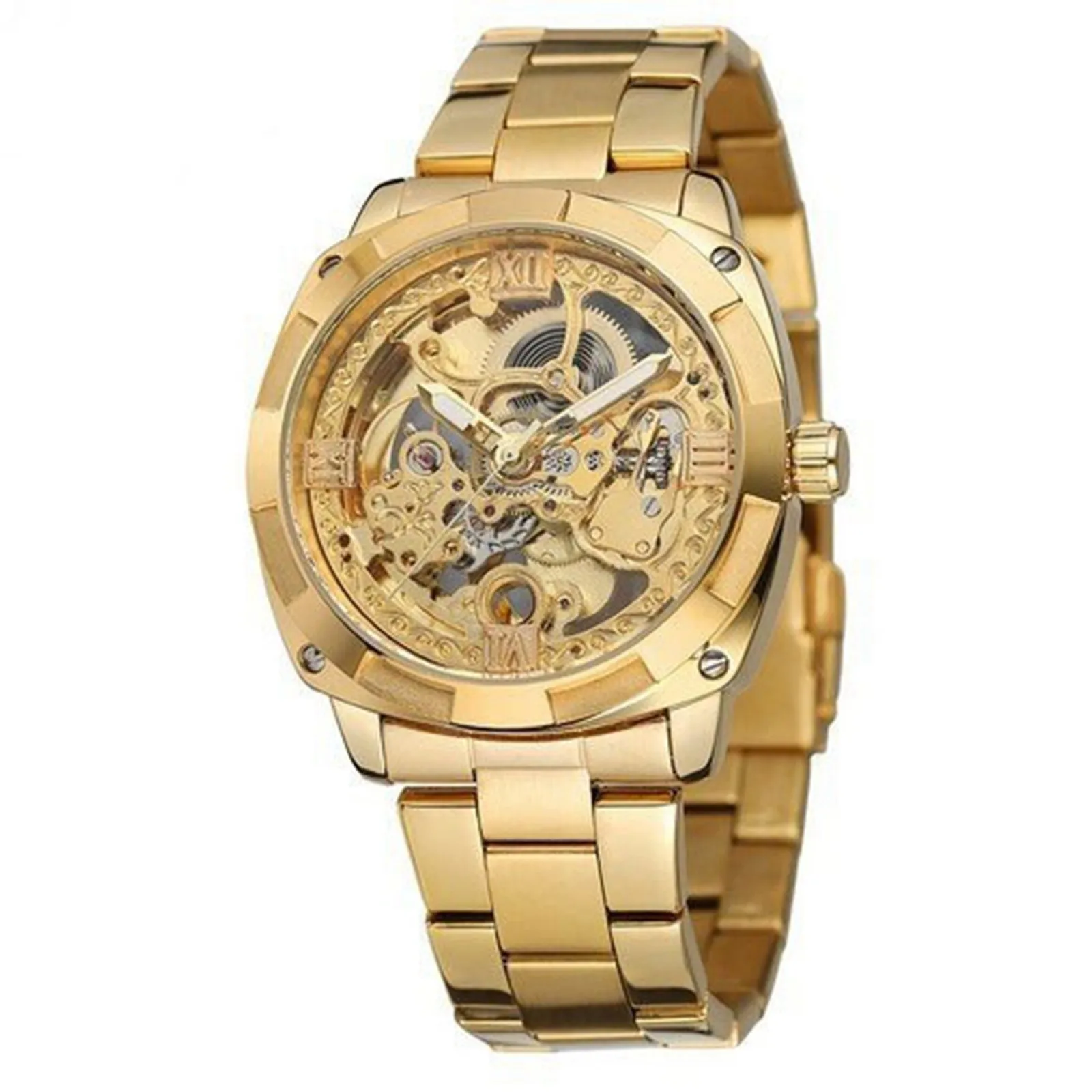 Luxury Men'S Mechanical Watches Hollow Out Design Automatic Self Wind ...