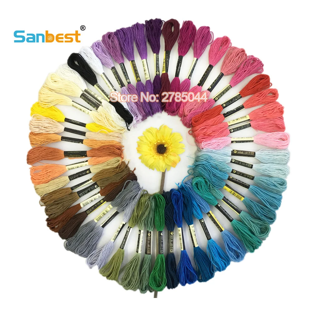 Sanbest-50-Pieces-Multi-color-Cross-Stitch-Embroidery-Threads-Crafts ...