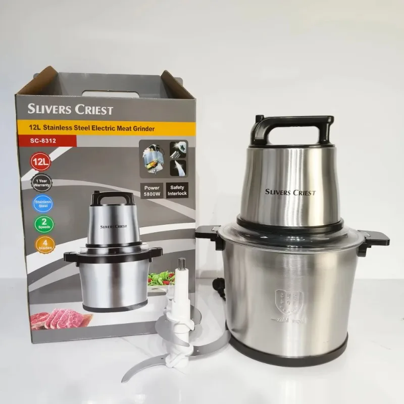 5800W High-Performance Electric Meat Grinder 12L–Portable Yam/Fufu ...