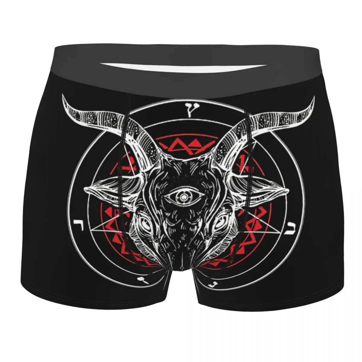 Satanic Goat Circle Satan Symbol Lucifer Devil Men Boxer Briefs ...