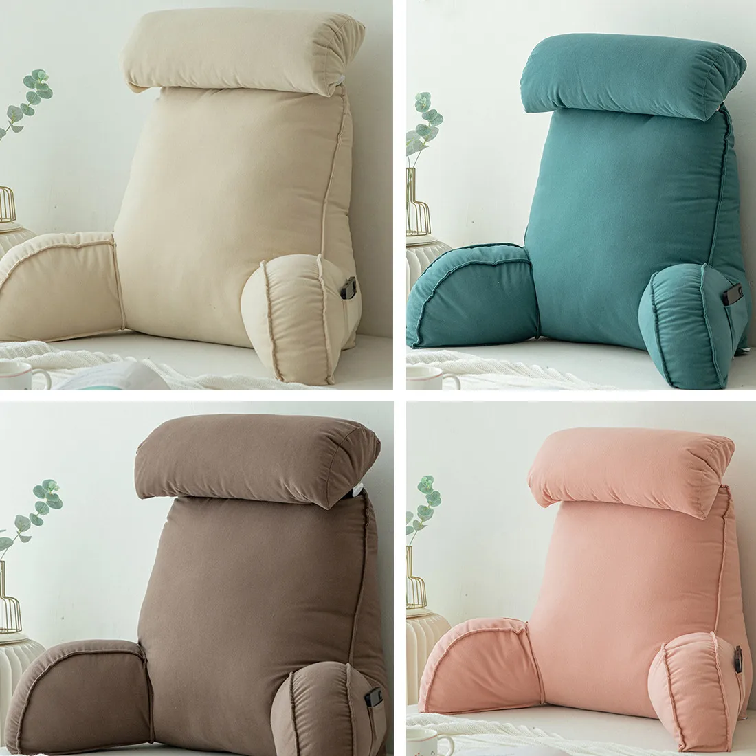 Large-Backrest-Winter-Warm-Triangle-Cushion-Bedside-Reading-Pillow ...