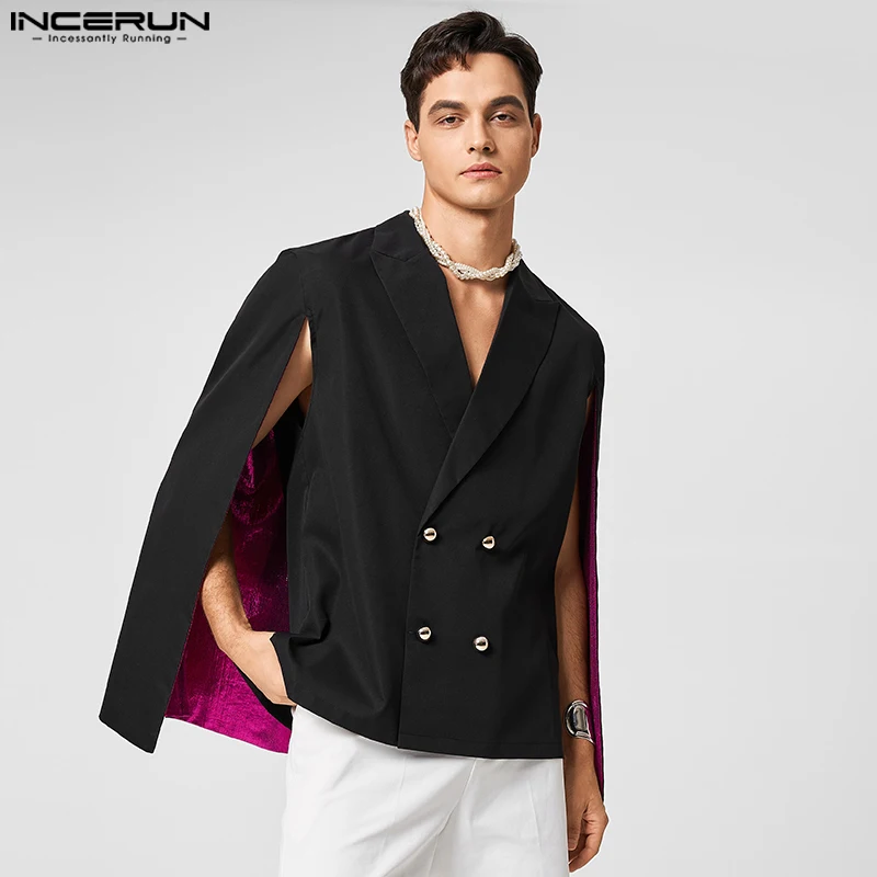 INCERUN เสื้อกันหนาวผู้ชายแฟชั่น Blazer Lapel Streetwear Shiny Elegant ...