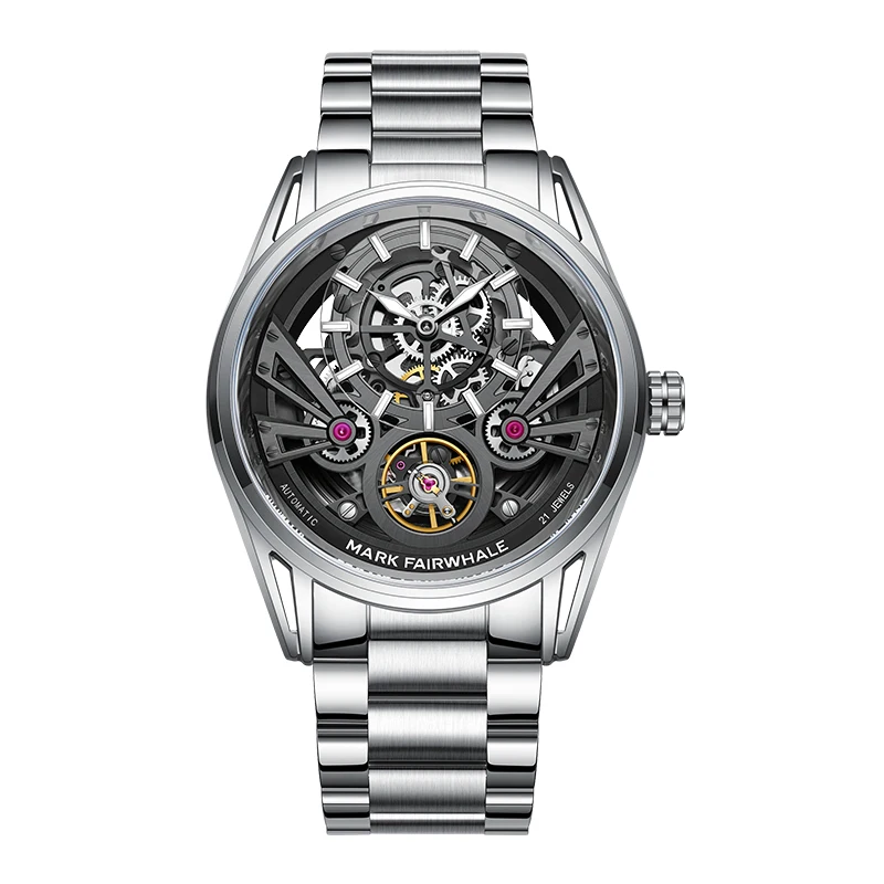 Mark Fairwhale Men Automatic Watch 44mm Mechanical Wristwatch 30M ...