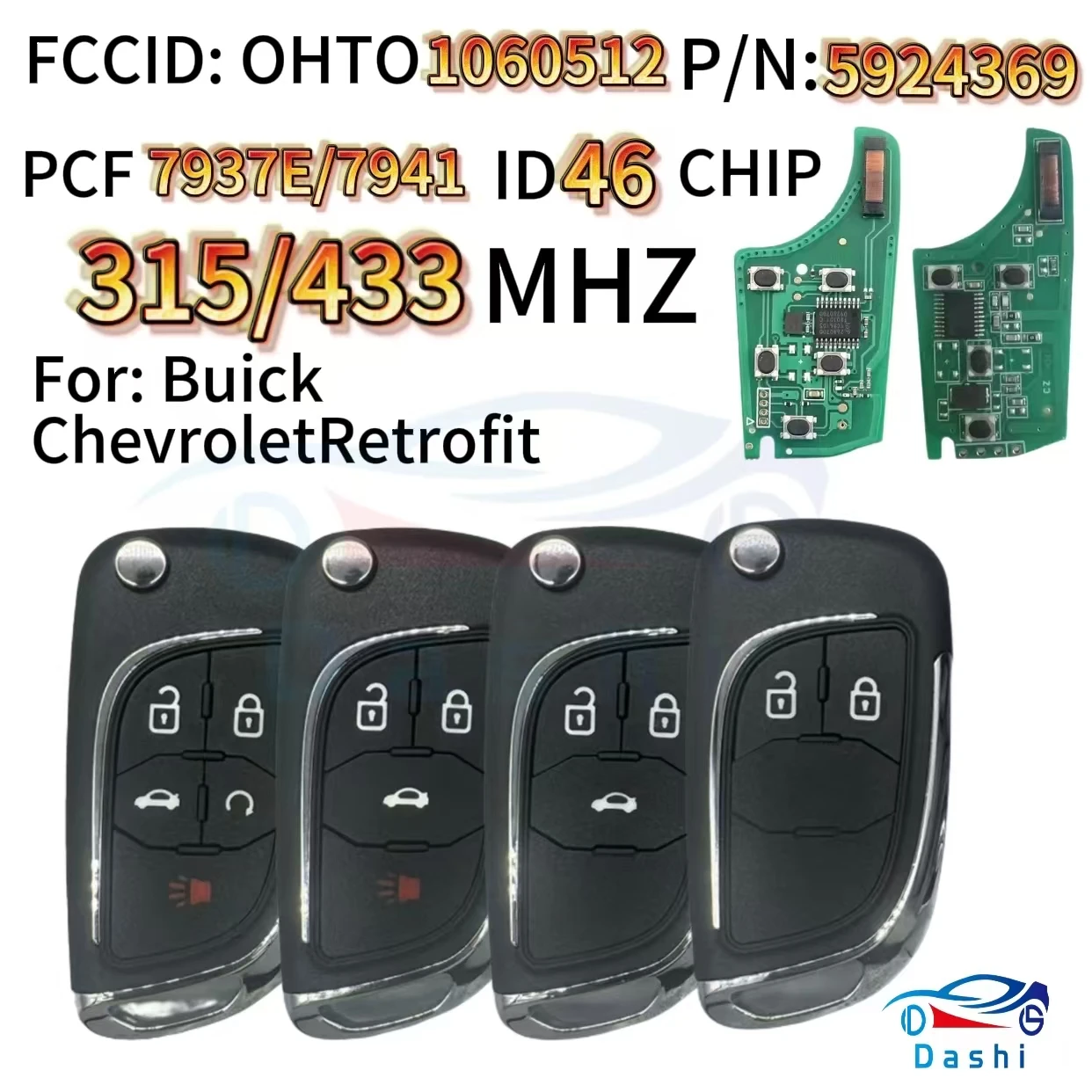 Dashi para Chevrolet Cruze Camaro Malibu Sonic Opel GMC para 315/433MHz ...