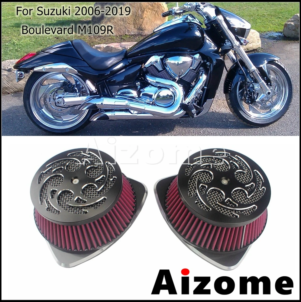 Alumínio filtro de ar da motocicleta filtro de entrada de ar mais limpo para suzuki boulevard ...