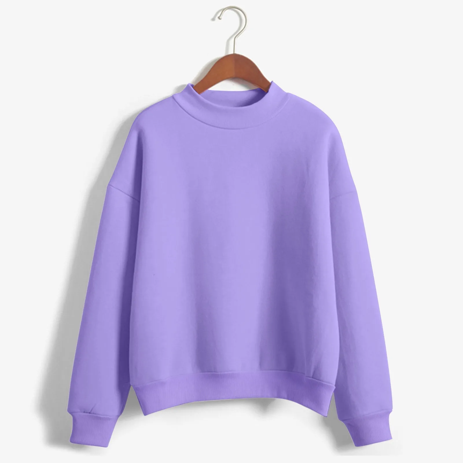 2024-New-Women-S-WarmSolid-Color-Round-Neck-Oversized-Sweatshirt-Loose ...
