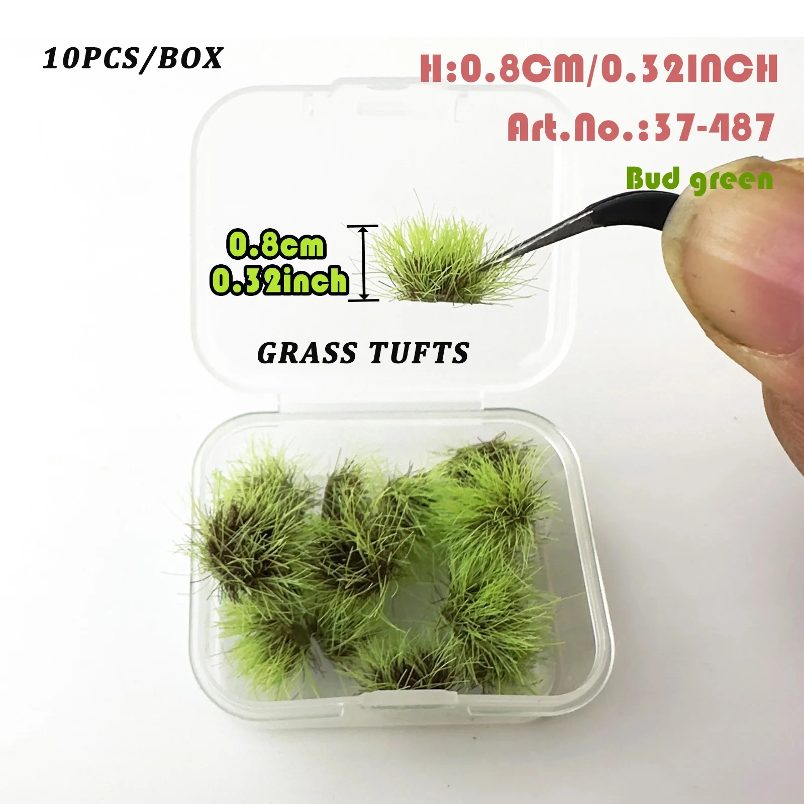 10pcs 8mm Artificial Miniature Static Grass Tufts for Diy Model Making ...