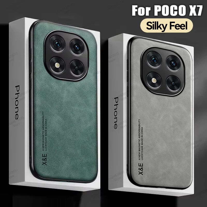 Sheepskin Magnetic Leather Case For POCO F8 Ultra X7 F6 M6 X6 F5 X5 X3 ...