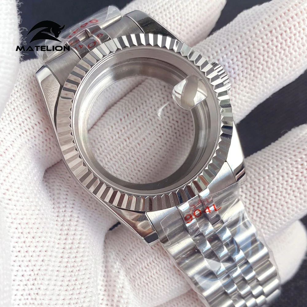 Matelion-Silver-36mm-39mm-Fluted-Curved-Watch-Case-for-NH34-NH35-NH36 ...