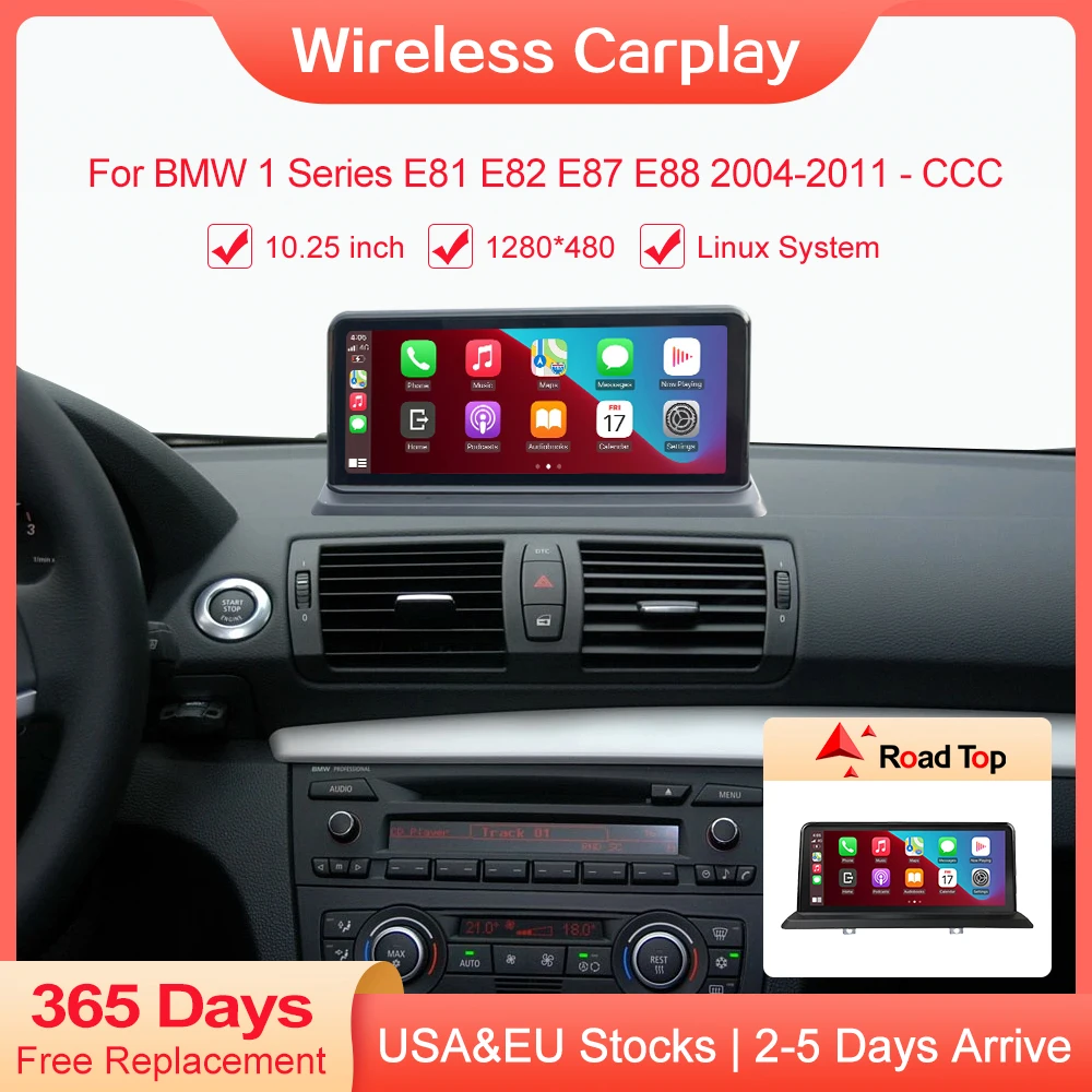 10.25" Wireless Apple Carplay Android Auto Car Multimedia For Bmw 1 ...
