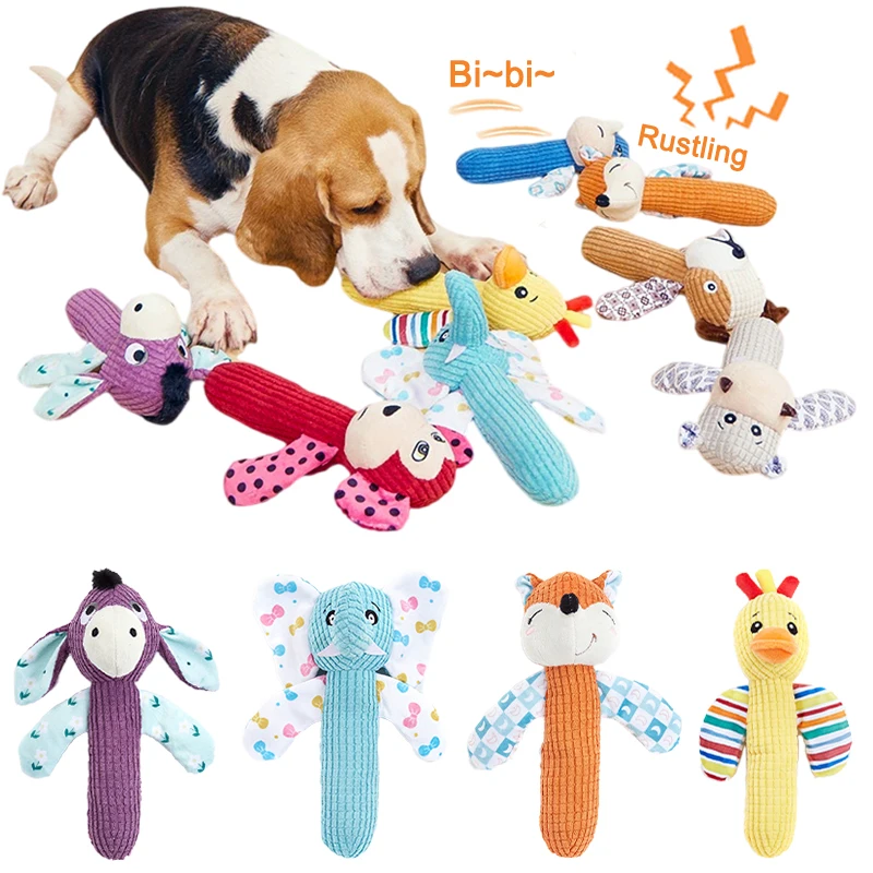Funny Pet Plush Toy Puzzle Interactive Dog Cat Squeaky Toys with ...