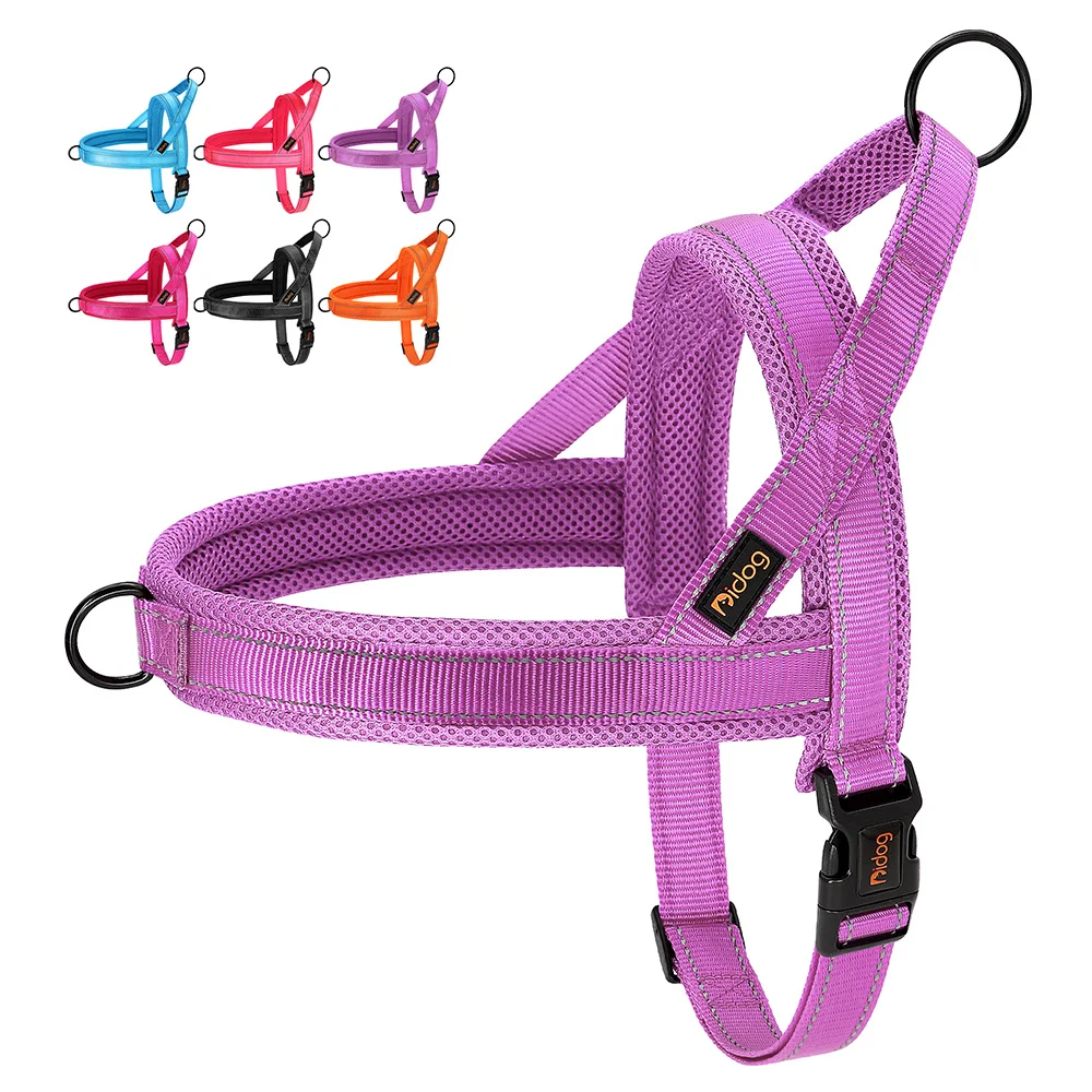 Mesh-Nylon-Dog-Harness-Reflective-Pet-Harness-No-Pull-Dogs-Vest-With ...