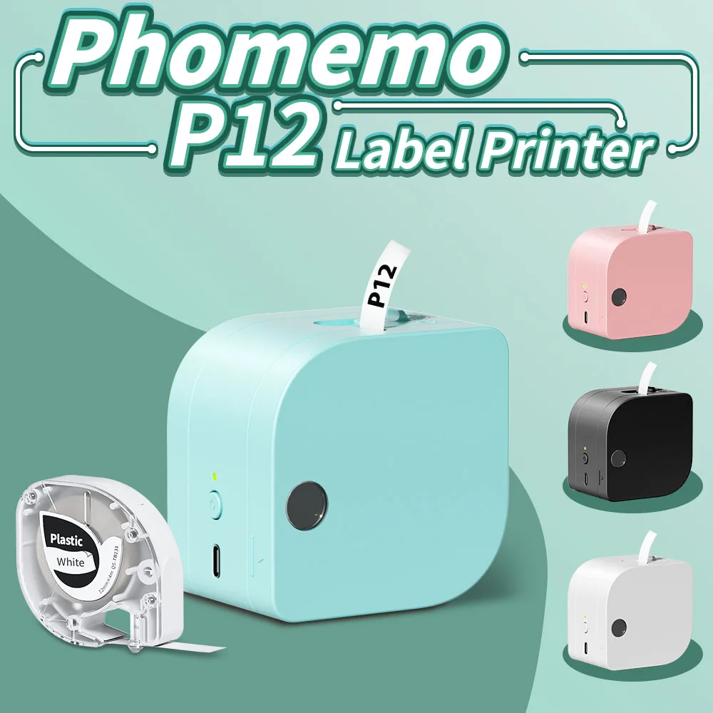Phomemo-P12-Mini-Label-Machine-Printer-Handheld-Protable-Label-Maker ...