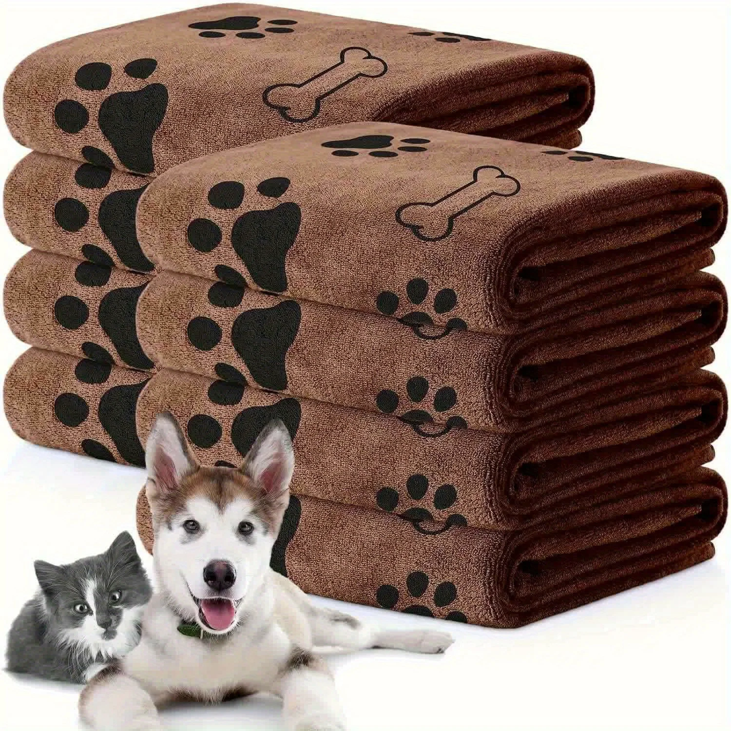 Dog Towels,Quick-Dry Microfiber - Absorbent Pet Bath & Paw Cleaning ...