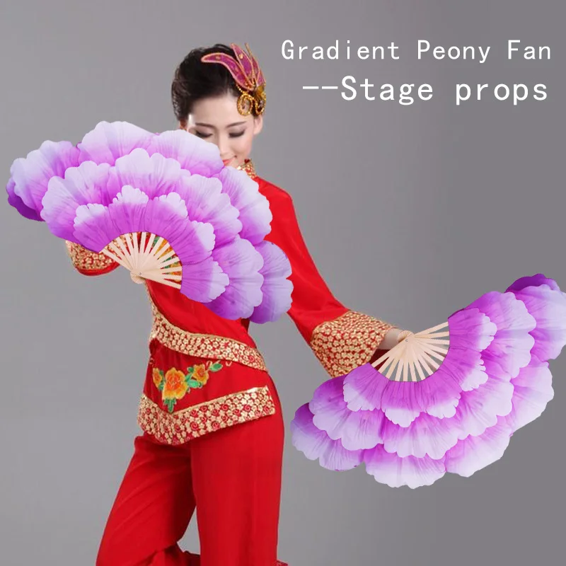 Large-Half-Foldable-Dancing-Fan-Double-sided-Peony-Flower-Hand-Fan ...