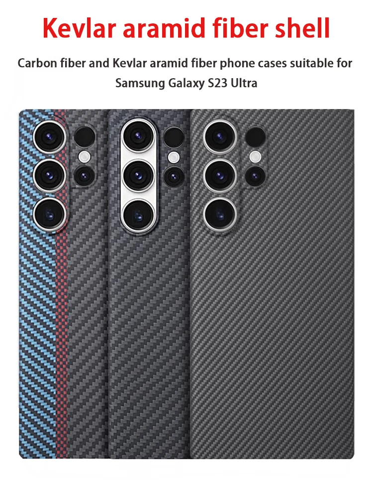 For Samsung Galaxy S23 Ultra phone case carbon fiber Kevlar aramid ...