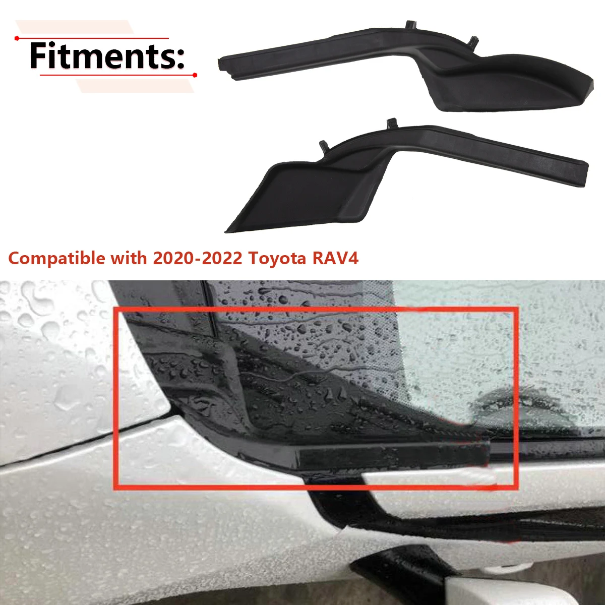 1Pair Front Windshield Wiper Side Trim Cover For Toyota RAV4 2020 2021 ...