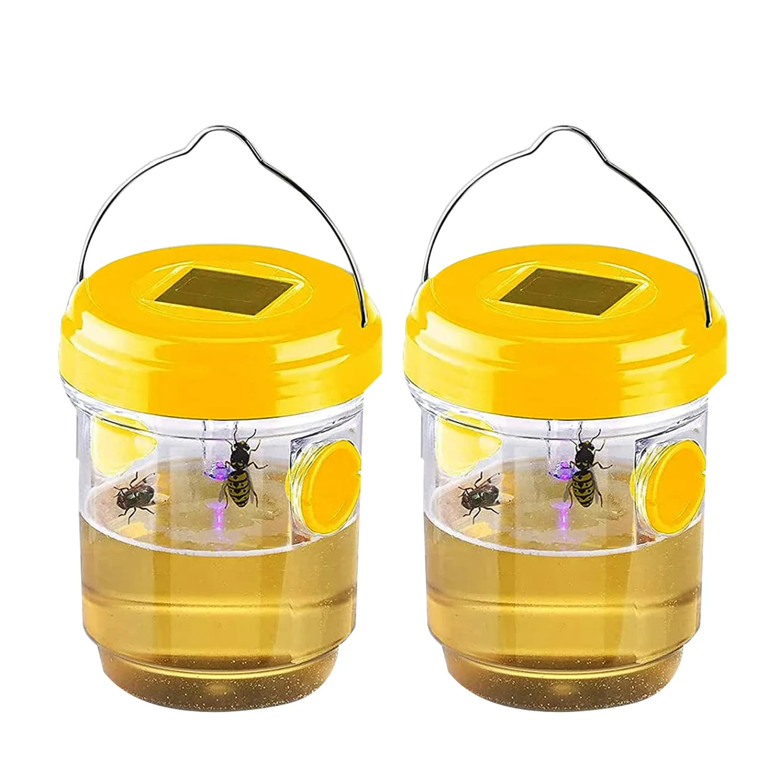 2-Pack-Solar-Wasp-Trap-Outdoor-Hanging-Wasp-Cather-Hanging-with-Light ...