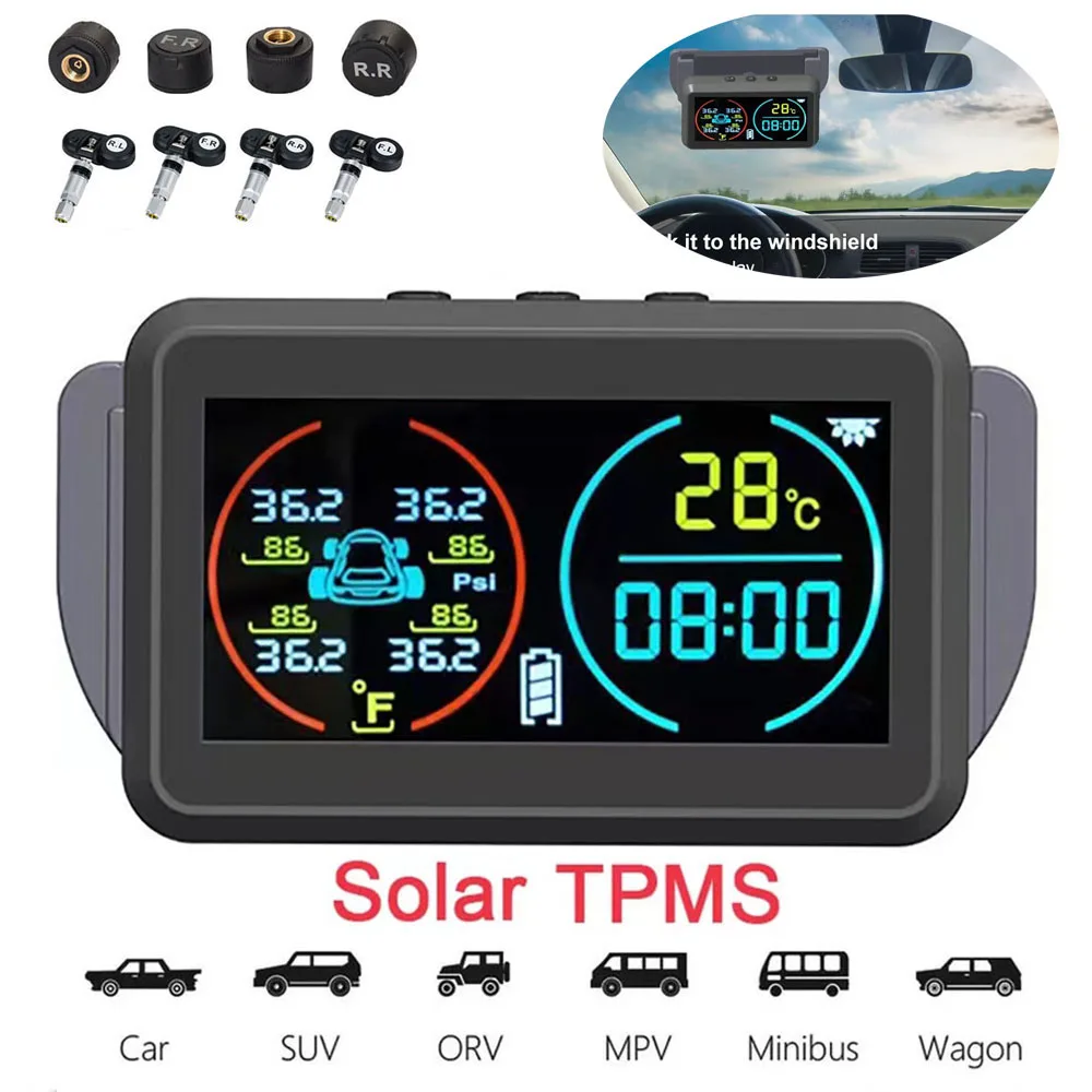 Inteligente-Energia-Solar-TPMS-Car-Tire-Pressure-Monitoring-System ...