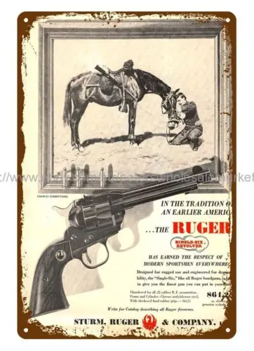 metal-advertising-1960-Ruger-Single-Six-Revolver-Firearm-Hunting-metal ...