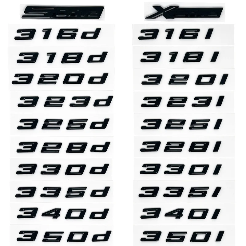 Glossy Black 320i 320d 320e 325d 328d 330i 330d 330e 335d 340d Emblem ...