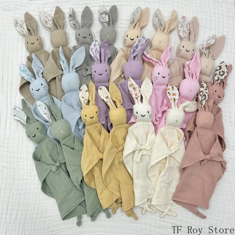 Baby-Comforter-Cute-Baby-Rabbit-Cat-Muslin-Towel-Soft-Cotton-Sleeping ...