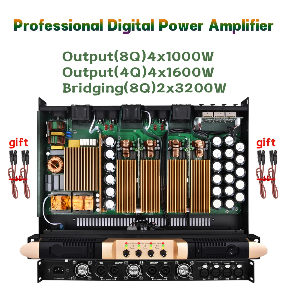 ShennDare-Professional-Digital-Power-Amplifier-4-Channel-4X1000W-Stage ...