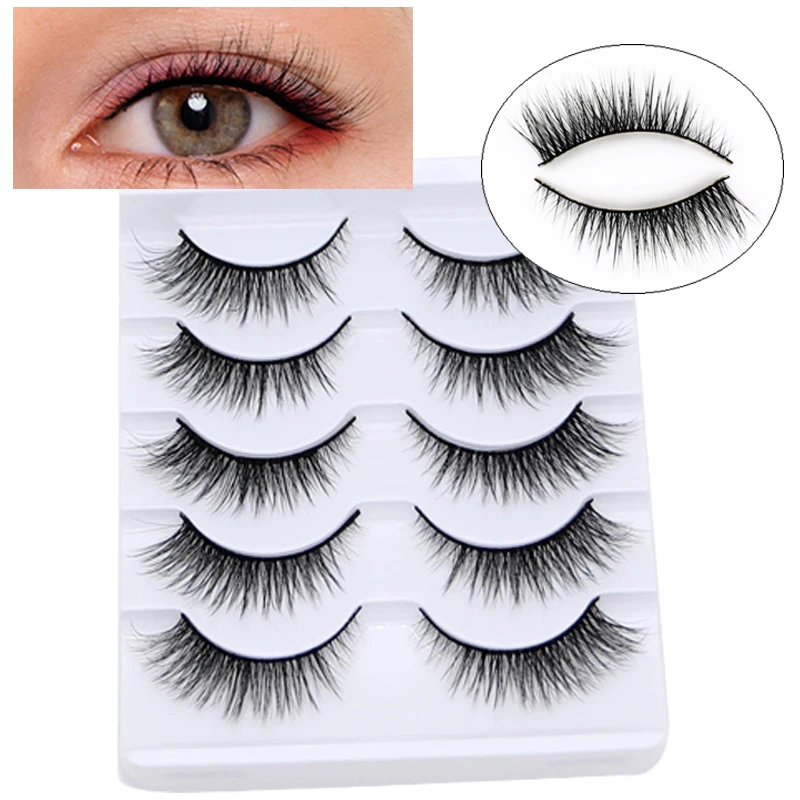 5-Pairs-Natural-False-Eyelashes-3D-Volume-Fake-Eyelashes-Wispy-Long ...