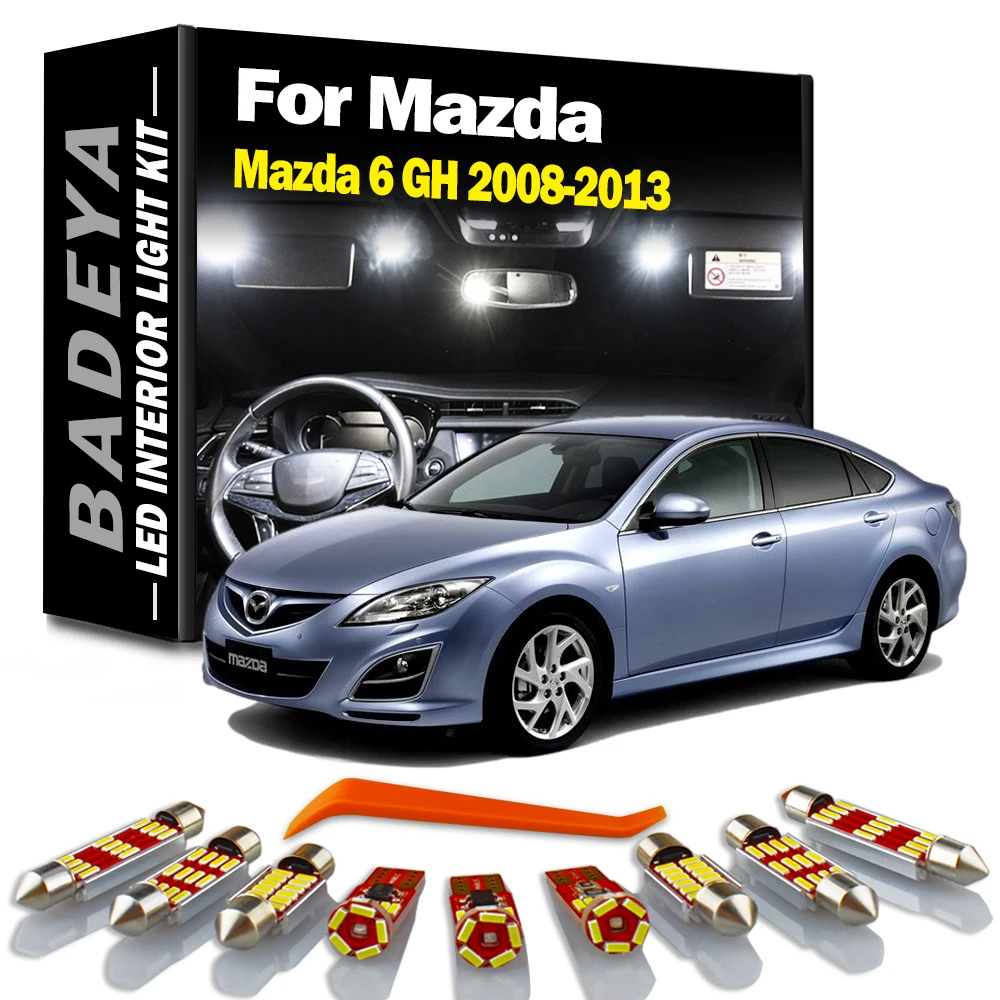 13Pcs-LED-Interior-Roof-Light-License-Plate-Lamp-Kit-For-Mazda-6-Mazda6 ...
