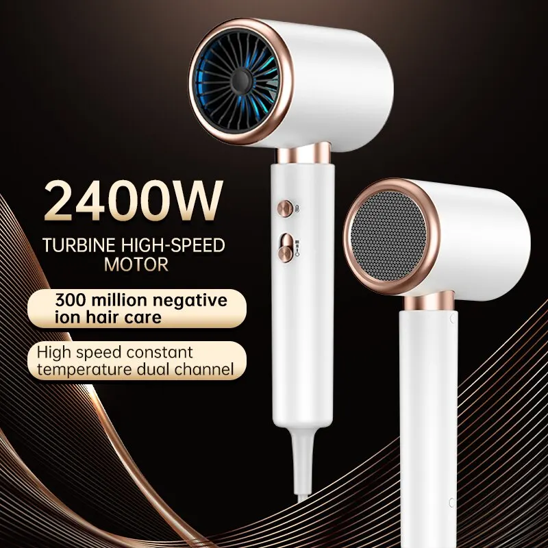Hair Dryer, High-Speed Electric Turbine Airflow, Low Noise, Constant ...