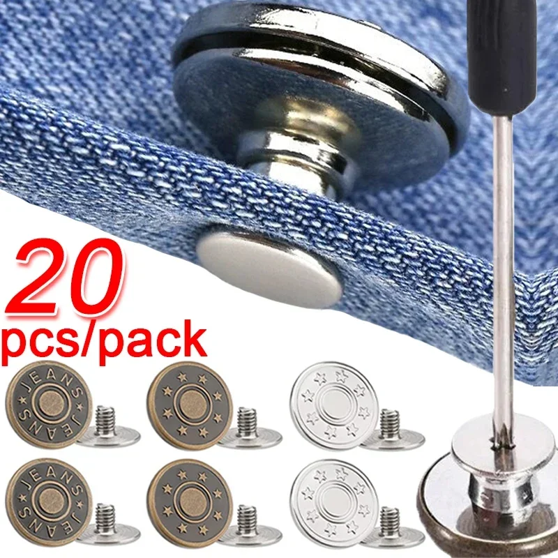 20-10pcs-Detachable-Jeans-Screw-Buttons-with-Screwdriver-Clothes ...