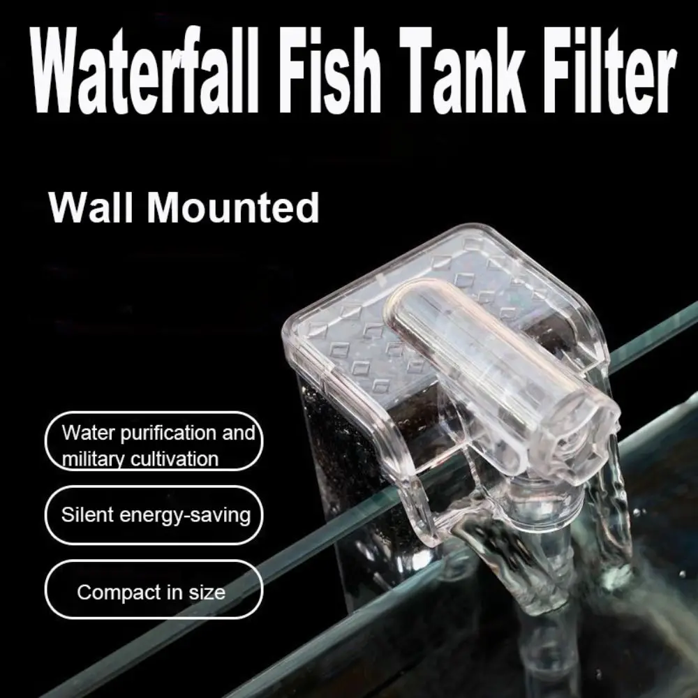 Wall-Mounted-Waterfall-Fish-Tank-Filter-purifica-o-de-gua-plugue-USB ...