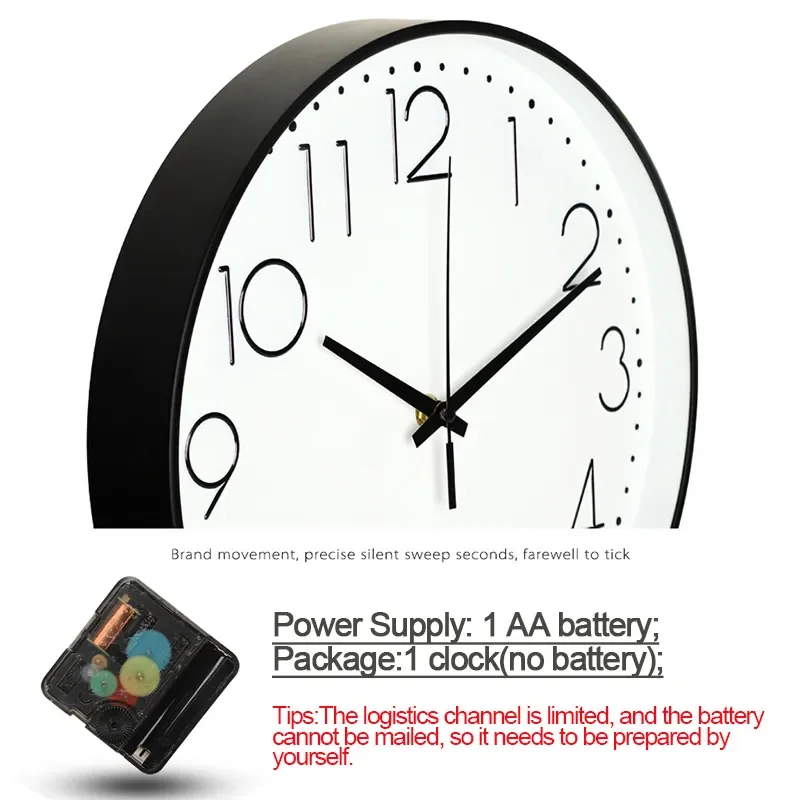 Generic Nordic 8 Inch Wall Clock Bedroom Living Room Decoration Quartz ...