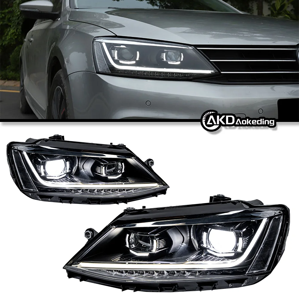 AKD-tuning-cars-Headlight-For-VW-Jetta-MK6-Headlights-LED-DRL-Running ...