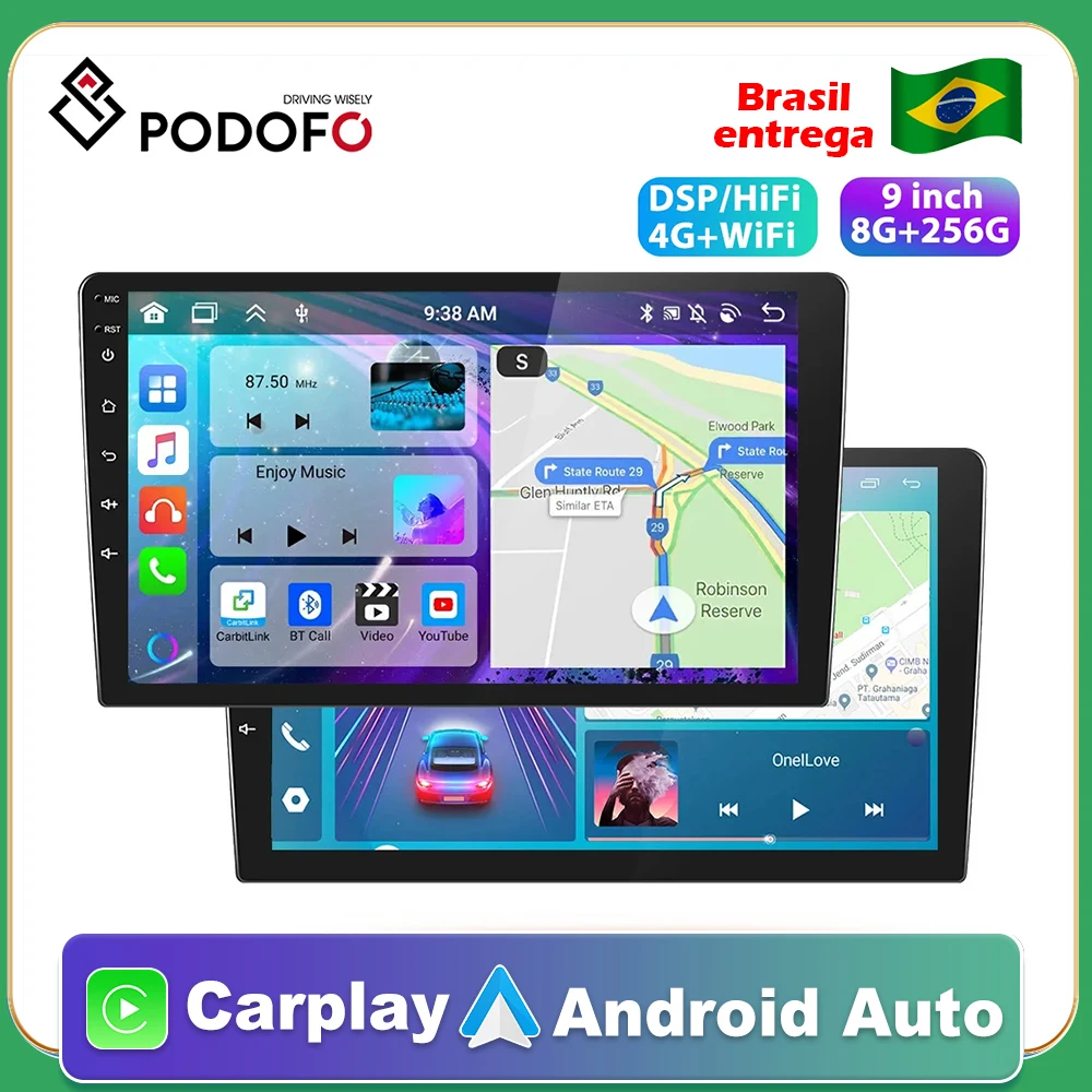 Podofo-Carplay-Multim-dia-Android-Auto-R-dio-2-Din-Receptor-Stereo-N ...
