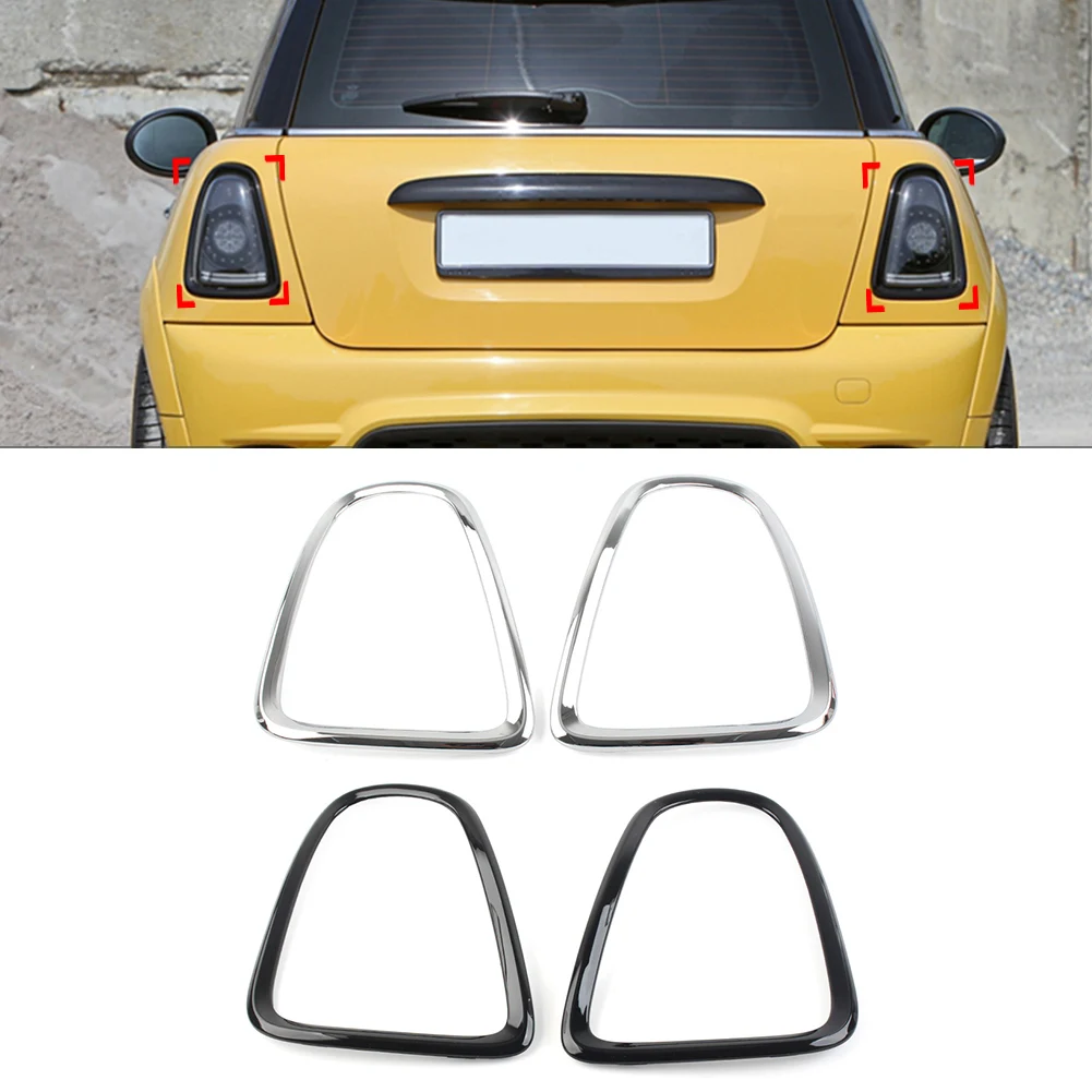 Chrome-Glossy-Black-Car-Tail-Light-Cover-Trim-Decoration-For-BMW-Mini ...