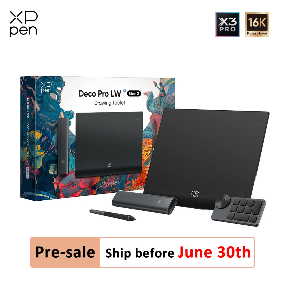 XPPen Deco Pro (Gen 2) Graphics Tablet World First 16K Pressure Levels X3 Pro Stylus Digital ...