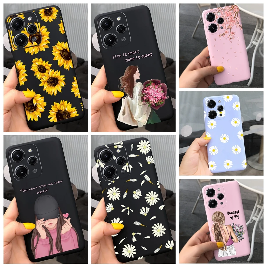 For-Redmi-12-4G-Phone-Case-Back-Cover-For-Xiaomi-Redmi12-Soft-Silicone ...