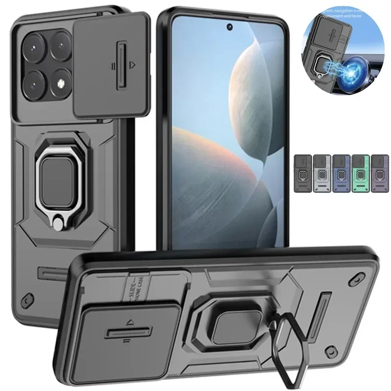 For-Poco-X6-M6-Pro-5G-X5-F5-Pro-Case-Magnetic-Ring-Armor-Phone-Cases ...