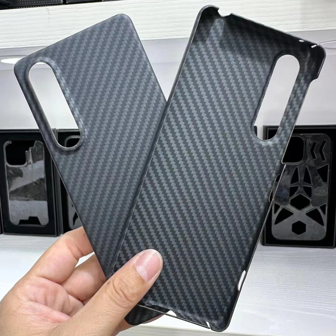 Real-Carbon-Fiber-Protector-Phone-Case-Cover-On-For-Sony-Xperia-1-10-V ...