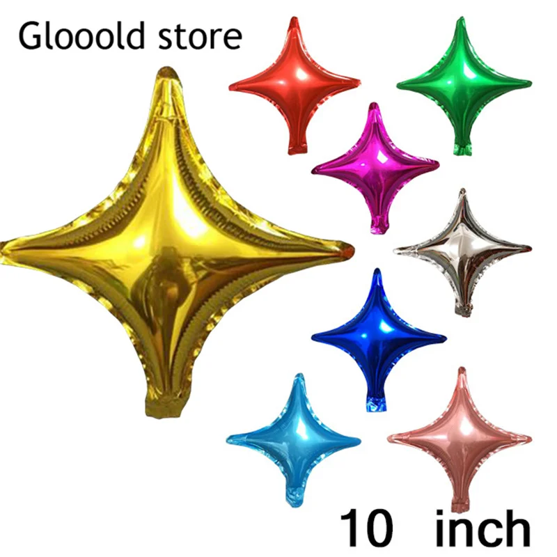 Foil Balloon Four Point Star | Star Metallic Balloon 10pcs | 10pcs ...