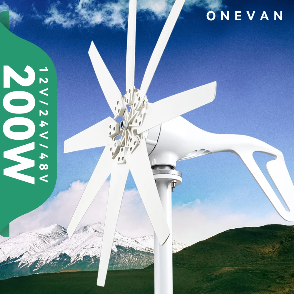 ONEVAN-200w-Horizontal-Wind-Turbine-Generator-Kits-12v-24v-48v-Off-Grid ...
